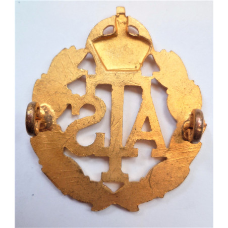 WW2 ATS Officers Gilt Cap Badge Auxiliary Territorial Service British Army