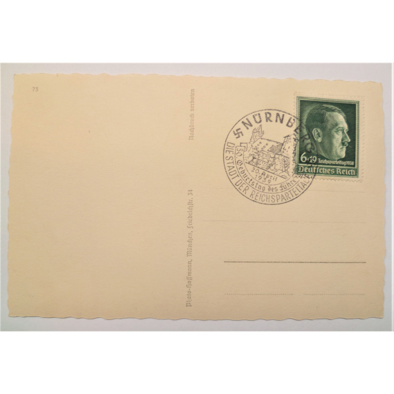 WW2 Adolf Hitler Portrait Post Card By Hoffman Third Reich