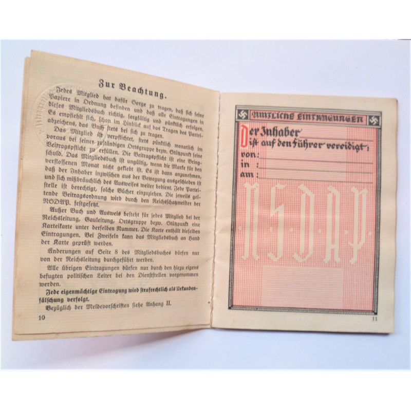 WW2 NSDAP Membership Book Third Reich documents
