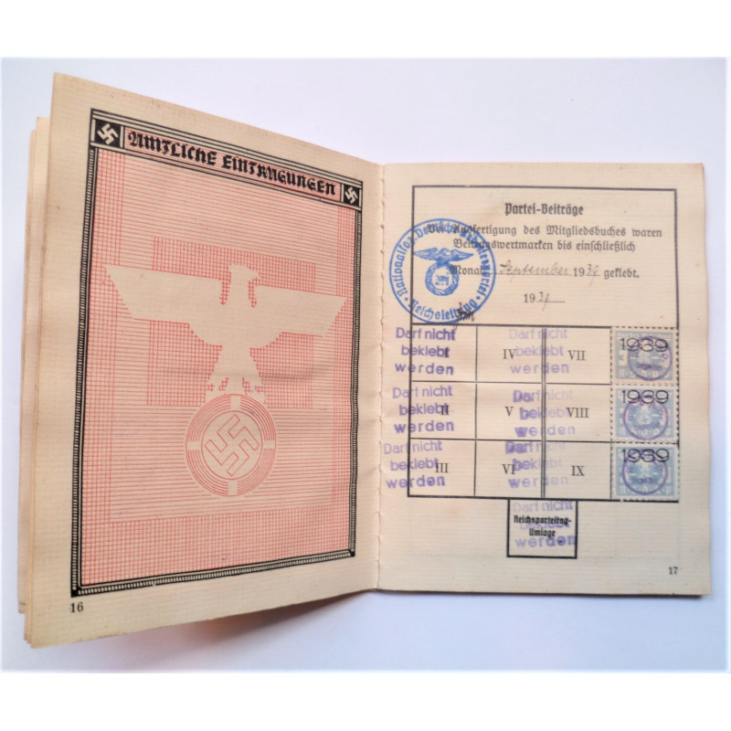 WW2 NSDAP Membership Book Third Reich documents