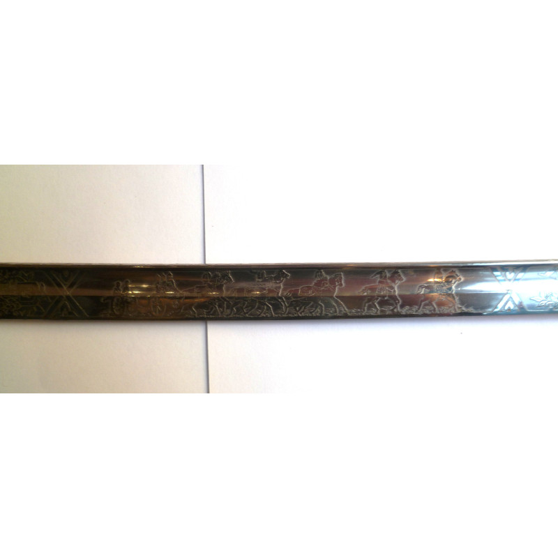Imperial German Etched Sword Field Artillery Named