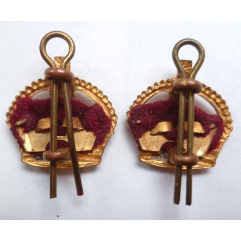 Pair of King's Crown Major Rank British Army WW2