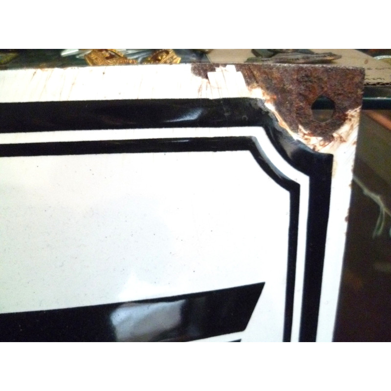 German NSDAP Metal Enamel Sign with Small Headquarters Sign Third Reich