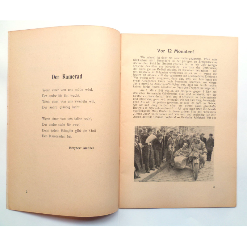 WWII German Pamphlet The German in Bulgaria 1942 NSDAP Third Reich