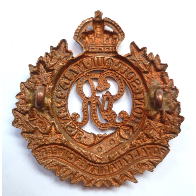 WW1 Royal Canadian Engineers Cap Badge GVR Commonwealth