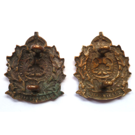 Pair WW1 1st Construction Battalion Collar Badge Commonwealth