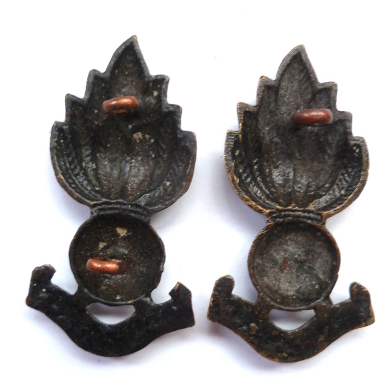 Pair Indian Army Engineers Collar Badges