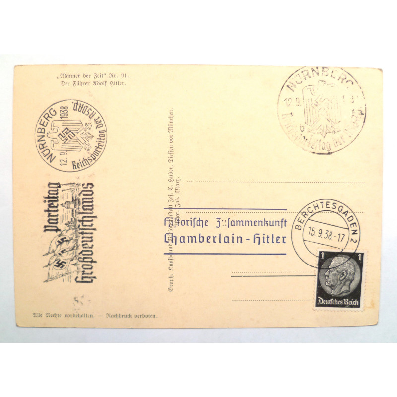 The Fuhrer, Adolf Hitler "Men of the Time" Postcard