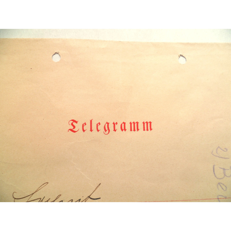 German Telegram Envelope 1935 Deutsche Reichspost