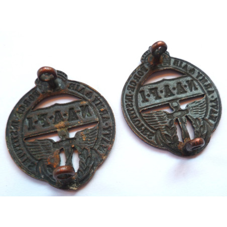 Pair Navy, Army and Air Force Institute N.A.A.F.I. Collar Badges