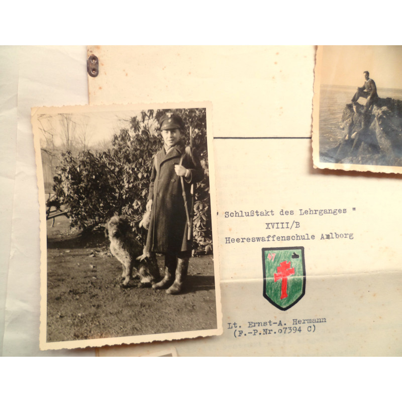A collection of 11 photographs and documents to Lt. Ernst-A. Hermann ...
