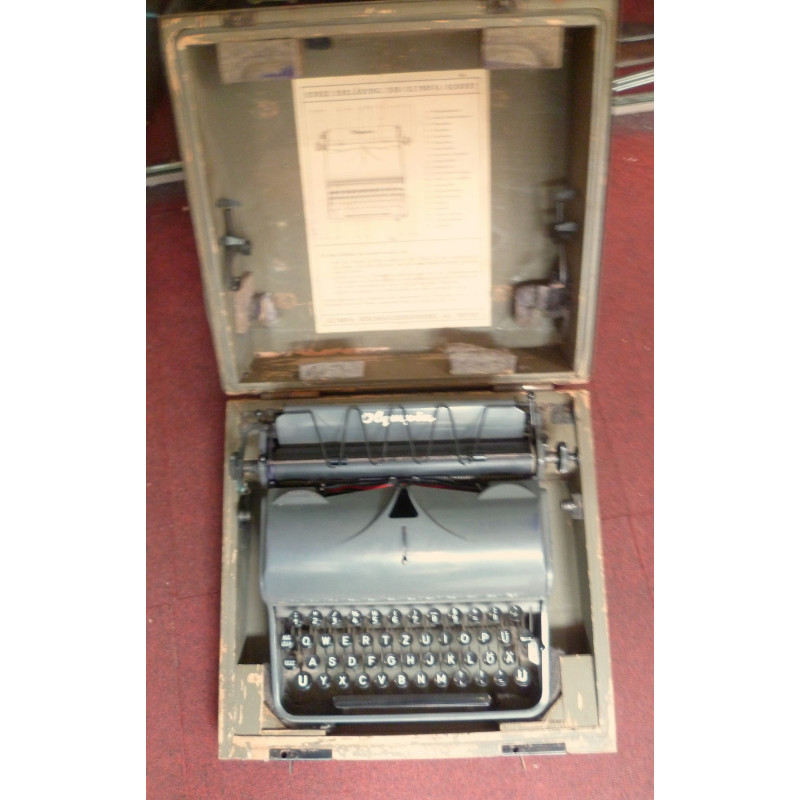 WWII German Typewriter with the SS Runic Key olympia