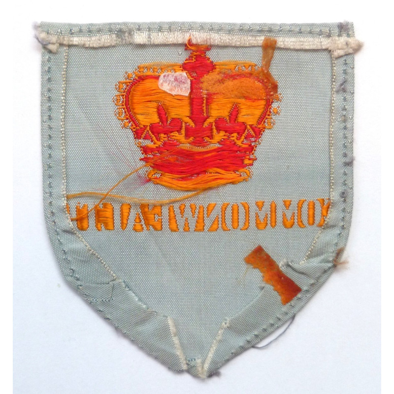 Korean War 1st Commonwealth Division Bullion Formation Sign Queen's Crown