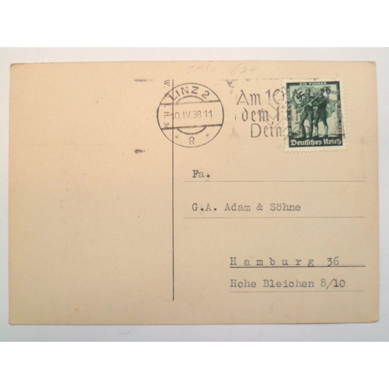 WW2 German Postcard Ein Volk, Ein Reich, Ein Fuhrer!