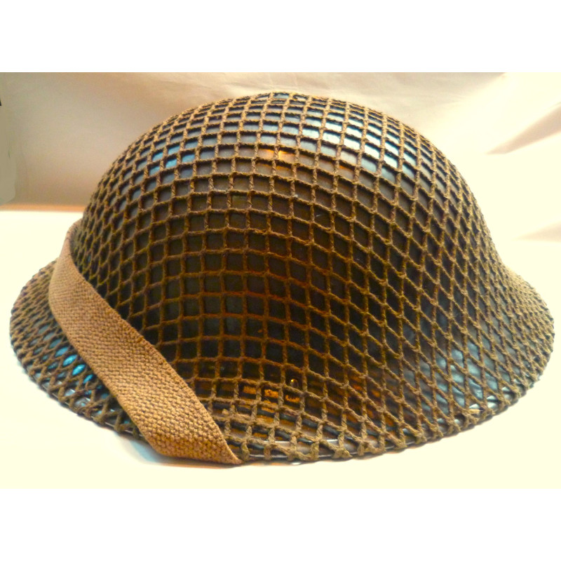 1937 British Brodie/Tommy Steel Helmet With Netting