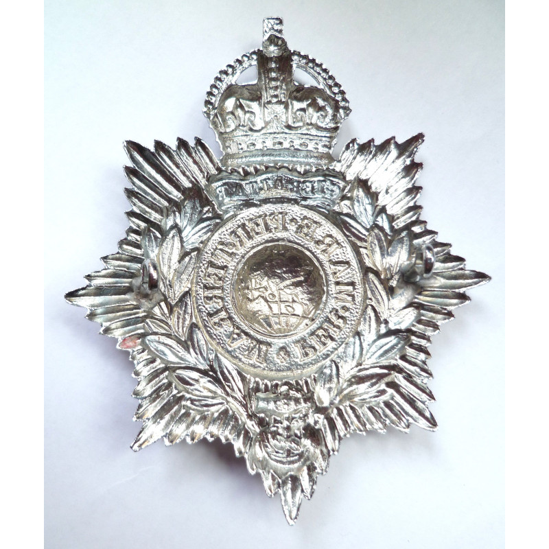 Royal Marines White Metal Helmet Plate Badge - British Army