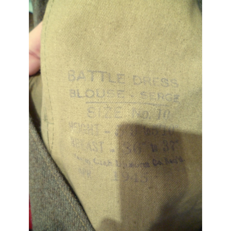 WW2 Canadian Pattern Battle Dress Dated 1945 - British Military Insignia