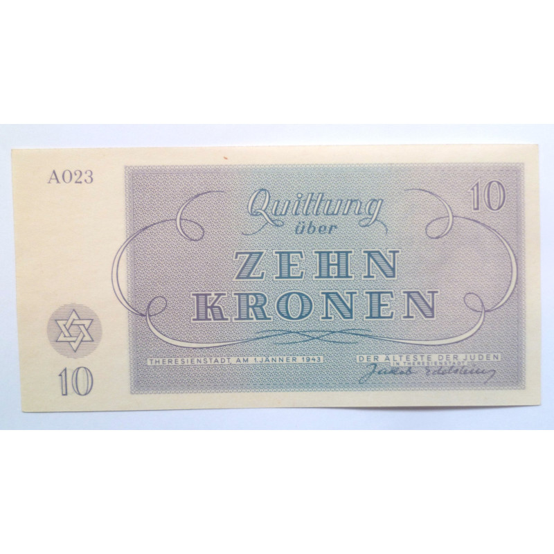 WW2 German Ten kronen Theresienstadt Ghetto Money 1943 Money - Third ...