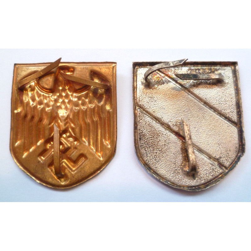 WW2 German Kriegsmarine Pith Helmet Badges/Shields - Third Reich