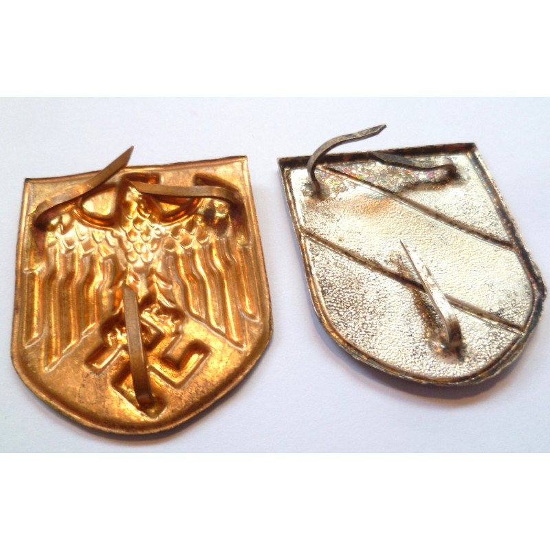 WW2 German Kriegsmarine Pith Helmet Badges/Shields - Third Reich
