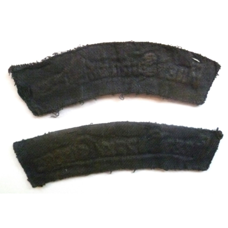 Pair First Surrey Rifles Cloth Shoulder Titles- British Army Insignia