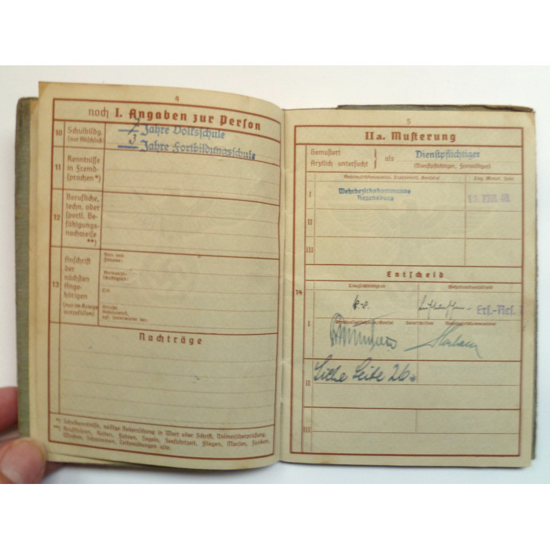 WW2 German Wehrpass- Third Reich Insignia