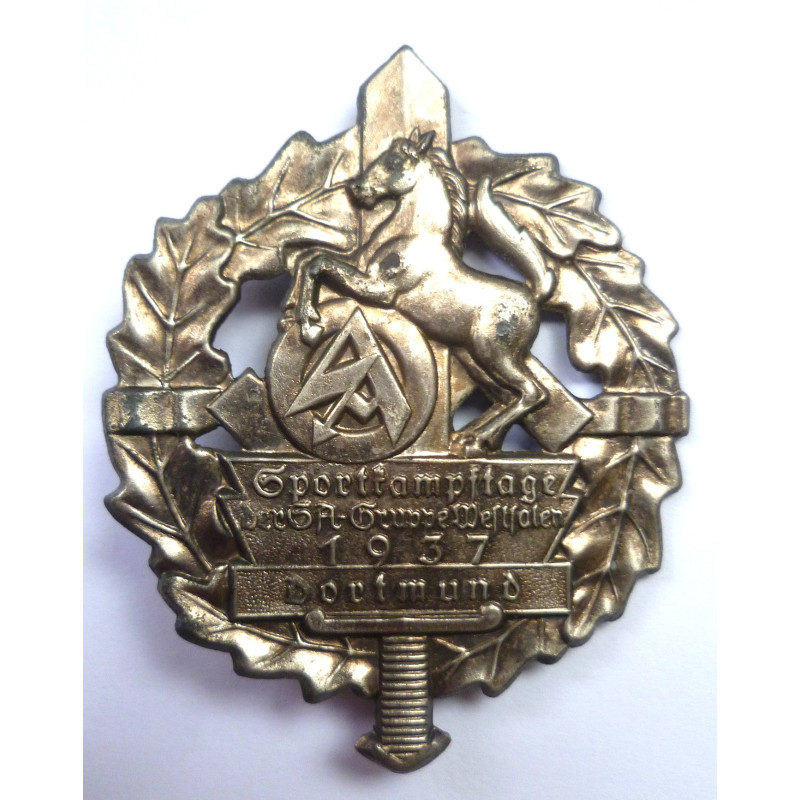 WW2 German SA Group Westfalen Sports Badge Dortmund 1937- Third Reich ...