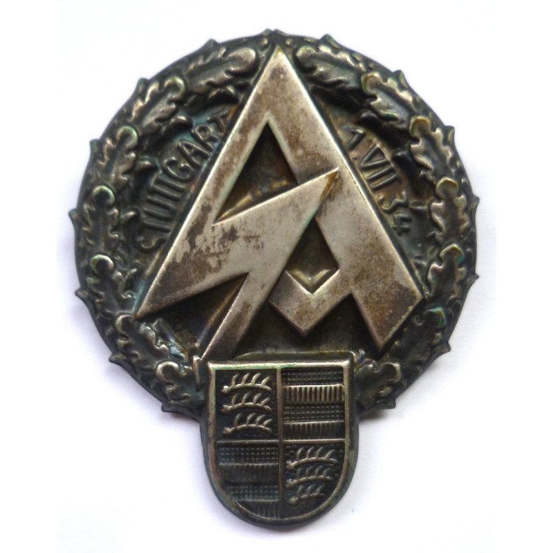 WW2 German SA Stuttgart 1 VII 34 Rally Badge/Tinnie - Third Reich Insignia