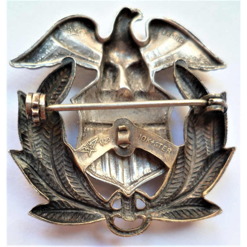 WWII US Maritime Service Sterling Silver Overseas Cap Badge. WW2