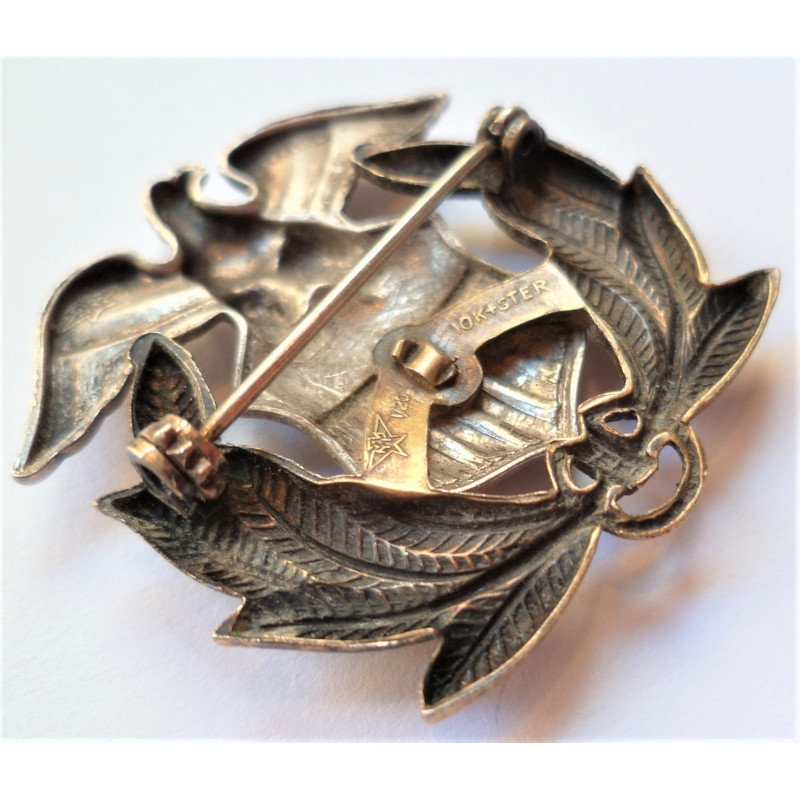 WWII US Maritime Service Sterling Silver Overseas Cap Badge. WW2