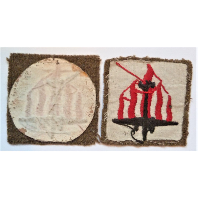 Pair 5th Anti Aircraft Division Formation Signs WWII Home Front WW2