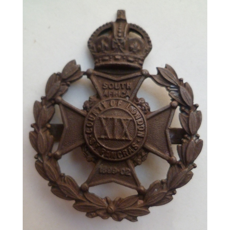 WW1The London Regiment (St Pancras) Officers Cap Badge and Collars.