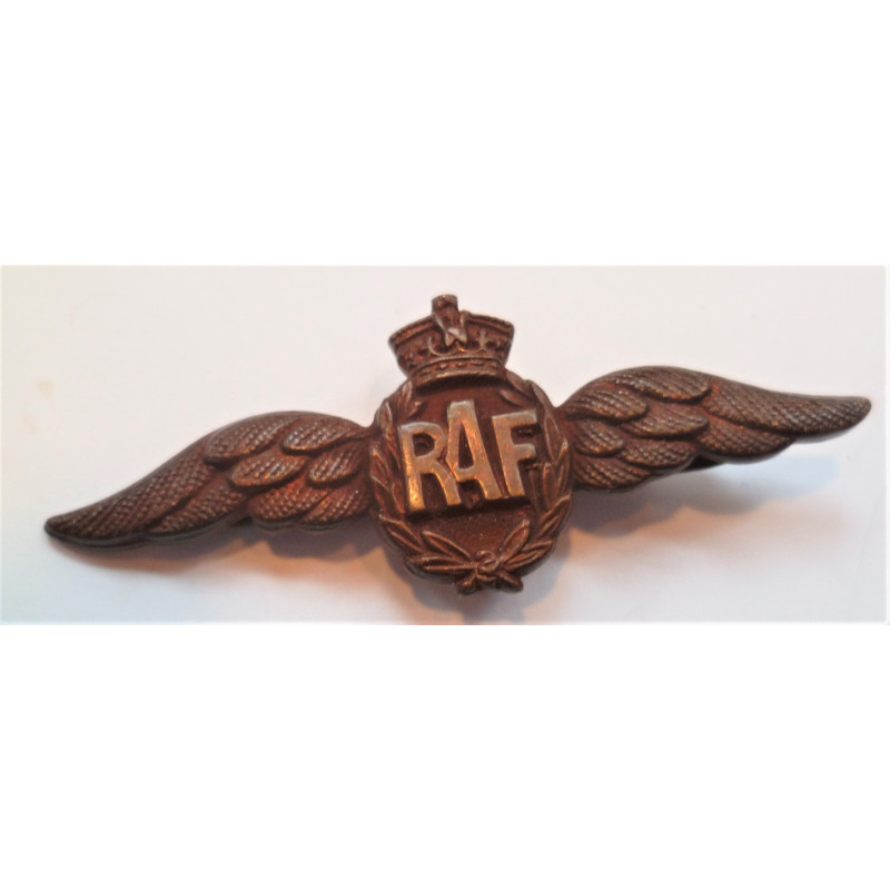 Royal Air Force Bronze Wing Badge RAF World War Two Insignia